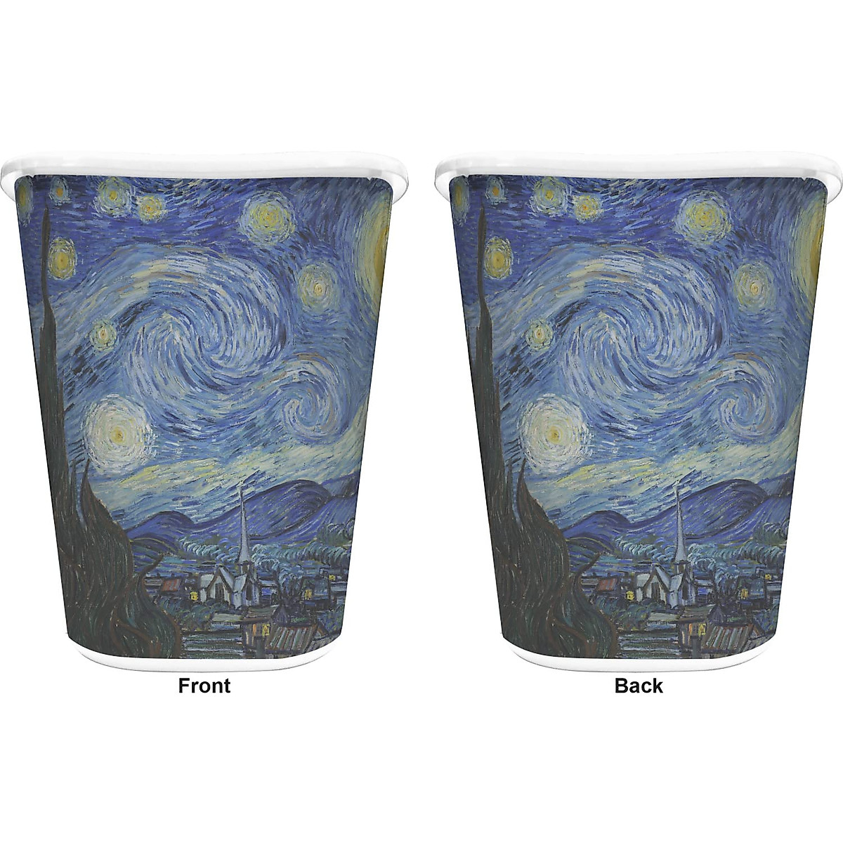 RNK Shops The Starry Night (Van Gogh 1889) Waste Basket - Double Sided (Black)