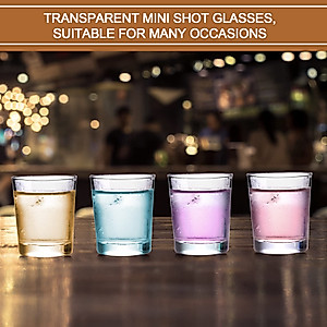 BYAWAY Shot Glass,0.8 oz Mini Shot Glasses with Heavy Base,Small Shot Glass Set of 2,Medicine Cups Reusable Mouthwash Cups for Bathroom,Drinking Glass for Wine Tequila Vodka Whiskey