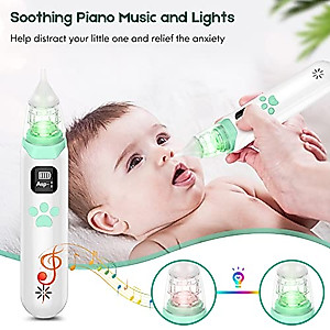 Electric Nasal Aspirator for Baby - Baby Nose Sucker, Booger Sucker for Babies Toddlers Infants Newborns Kids with 3 Suction Levels & Music & Light, Automatic Mucus Nose Cleaner Machine