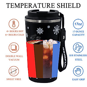 GEMFUL Travel Coffee Tumbler for Men Husband 17oz Reusable Insulated Mug Presents for Dad