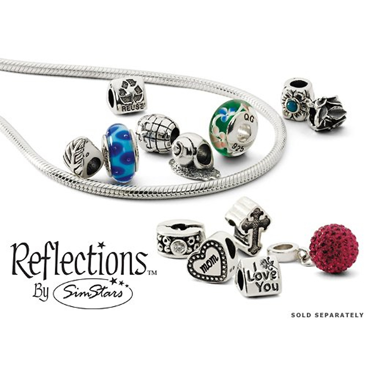 Reflections Sterling Silver Doberman Pinscher Head Bead/Charm