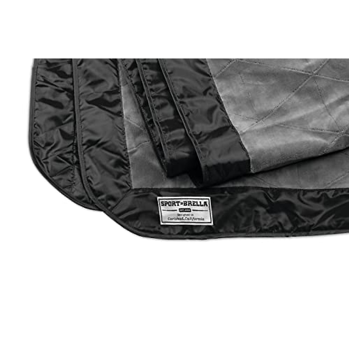 Sport-Brella SunSoul Outdoor Blanket with Slit for Umbrella Pole, Fleece and Water-Resistant for The Beach, Camping, and Picnics, Black