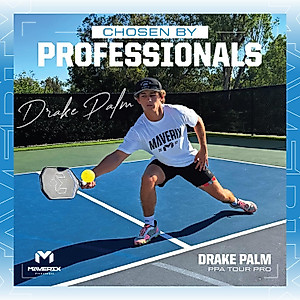 Maverix Havik -16 Professional Carbon Fiber Pickleball Paddle | Ultimate Power, Spin, and Control | Raw Carbon Fiber Design with Cover |