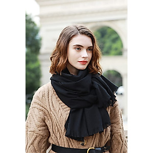 RIIQIICHY Pashmina Shawl Wraps for Women Scarf for Wedding Large Winter Black Scarves Soft Shawls and Wraps for Evening Dresses