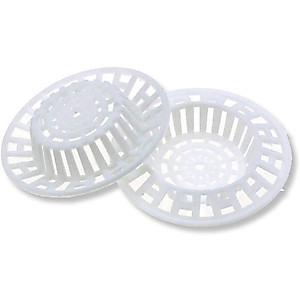 Kitchen Sink Filter Reusable Plastic Bath Sink Strainer Set 7 cm Pack of 2 White