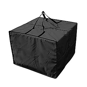 TJFU Outdoor Cushions Storage Bag,Patio Furniture Seat Cushion Storage Carrying Bag with Zipper and Handles 32x32x24 Inches Waterproof, Black