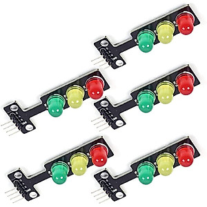 Adeept 5PCS Mini Traffic Light LED DC 5V 5mm Display Module for Arduino Creative DIY Project Kit, Raspberry Pi, Traffic Light for Traffic System Model