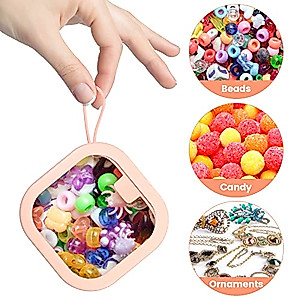 ULTECHNOVO Hair Tie Organizer, Box Clip Rubber Ornaments Dental Floss Hanging Swab Items Hair Ropes Small Case Mini Desktop for Storage Accessories Portable Earrings Holder Cotton Band Rings