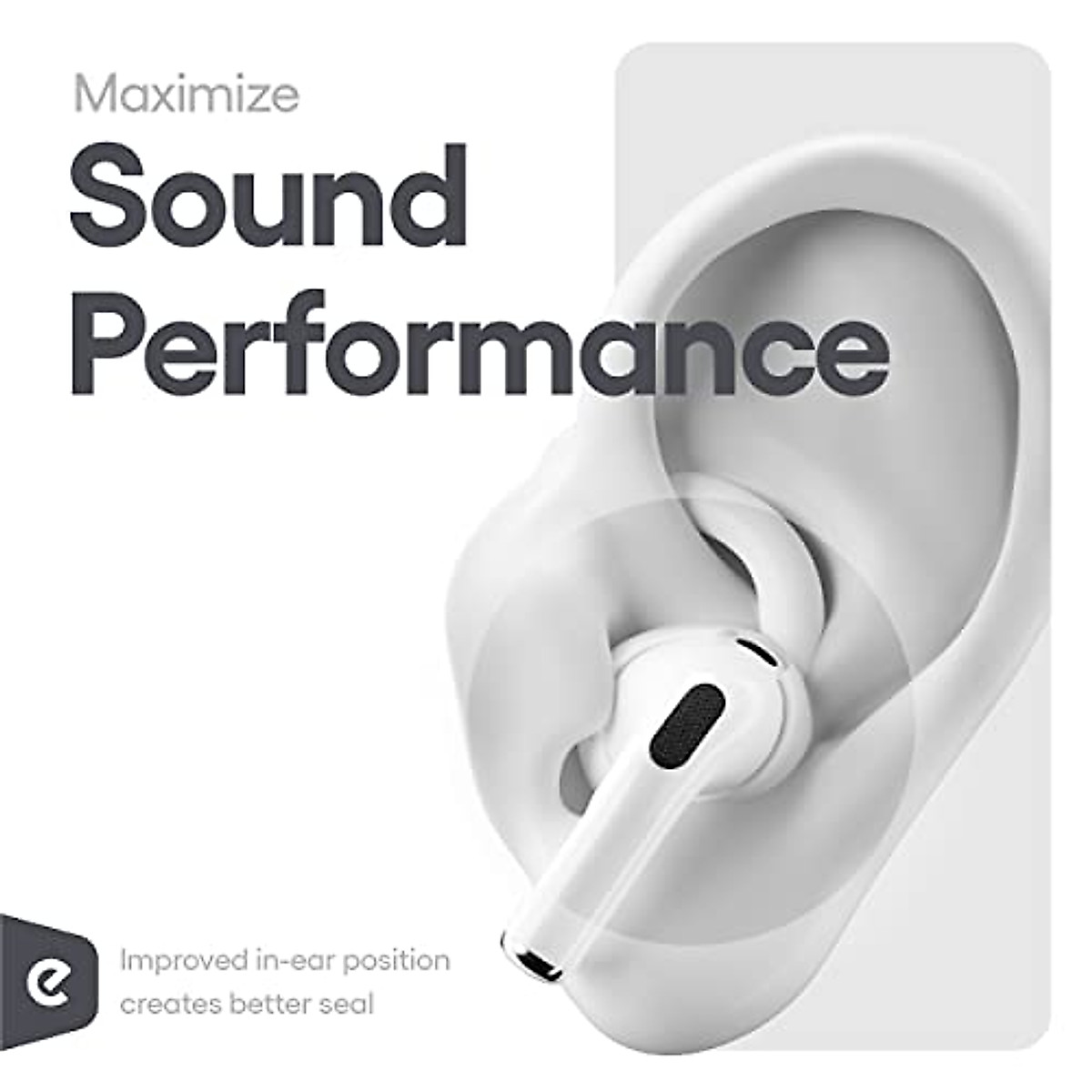 KeyBudz EarBuddyz for AirPods 3 Ear Hooks Covers [Added Storage Pouch] Anti Slip Accessories Compatible with Apple AirPod 3 - Small, Medium, Large Pairs (White)