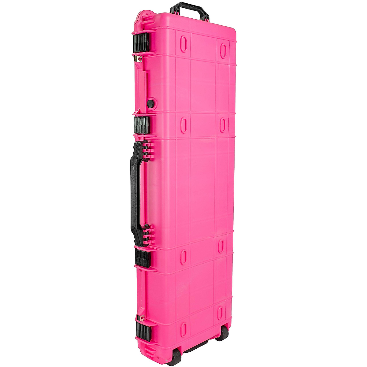 Eylar 38" Inch Protective Roller Rifle Hard Case with Foam, Waterproof & Crushproof, Two Rifles Or Multiple Guns, Pressure Valve with Lockable Fittings Pink