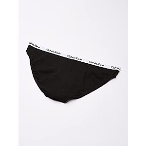 Calvin Klein Carousel Logo Cotton Stretch Women Bikini Panties, Multipack,3 pack, Black/White/Grey Heather, Medium