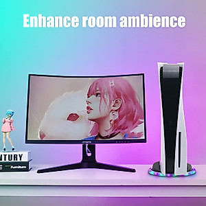 PS5 LED Light Stand, PS5 LED Light Stand with RGB Accessories, RGB LED Light Assecories Stand for PS5 Console (Disc & Digital) - NOT for PS5 SLIM