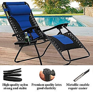 C-CHAIN 8 Cords Replacement Cord for Zero Gravity Chair, Universal Replacement Laces Cord Kit for Zero Gravity Chair, Anti Gravity Chair, Lounge Chair, Bungee Chair, Recliner - Black