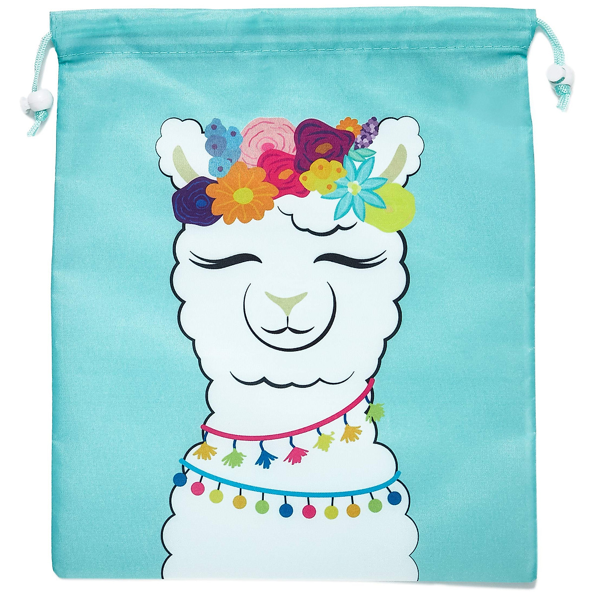 Juvale 12-Pack Drawstring Llama Party Favor Bags for Fiestas and Birthday Parties, 10 x 12 Inches