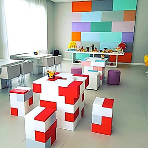 EverBlock 8’ Sofa with Cantilever Kit | Modular Seating Bench & Lounge | Giant Building Blocks | Easy to Connect & Reuse | Indoor & Outdoor Use | Build Displays & Structures | Translucent