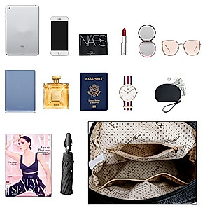 KKXIU Quilted Trendy Leather Backpack Purse for Women Teen Girls Ladies Shoulder Travel Daypacks Bags (Black)