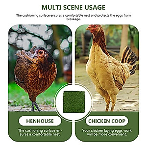 POPETPOP Chicken Nesting Box Pads, Reusable Hens Nest Artificial Grass Rug Carpet for Chicken Duck Coop