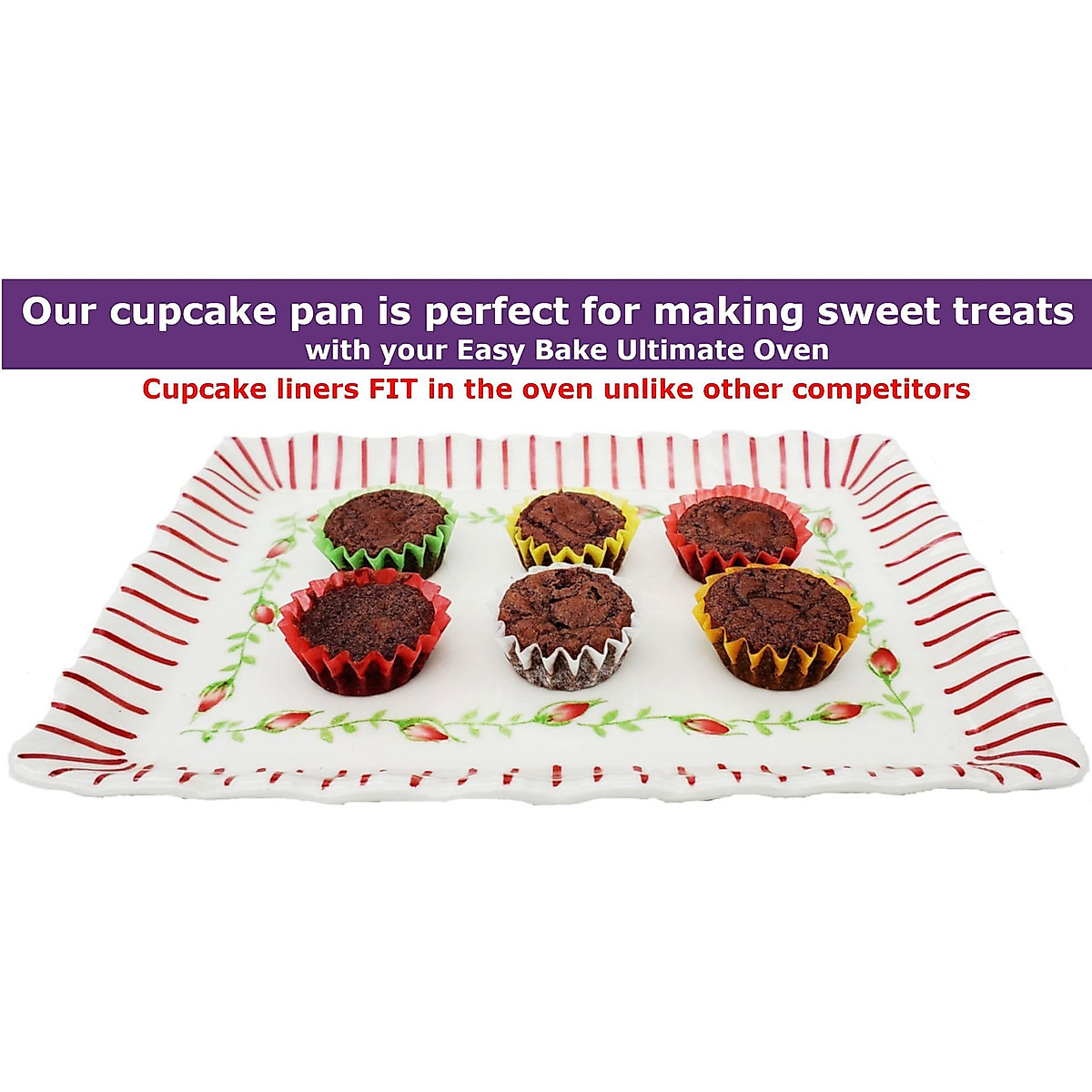 Pan Set Compatible with Easy Bake Ultimate Oven | Includes Cupcake Liners THAT WILL FIT UNLIKE OTHERS!!