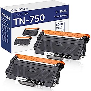 MCYCOLOR TN750 Toner Cartridge Compatible Replacement for Brother TN750 TN-750 TN720 TN-720 to Use with HL-5470DW HL-5450DN HL-6180DW MFC-8710DW 8910DW 8950DW 8510DN 6180DWT (2 Black, High Yield)