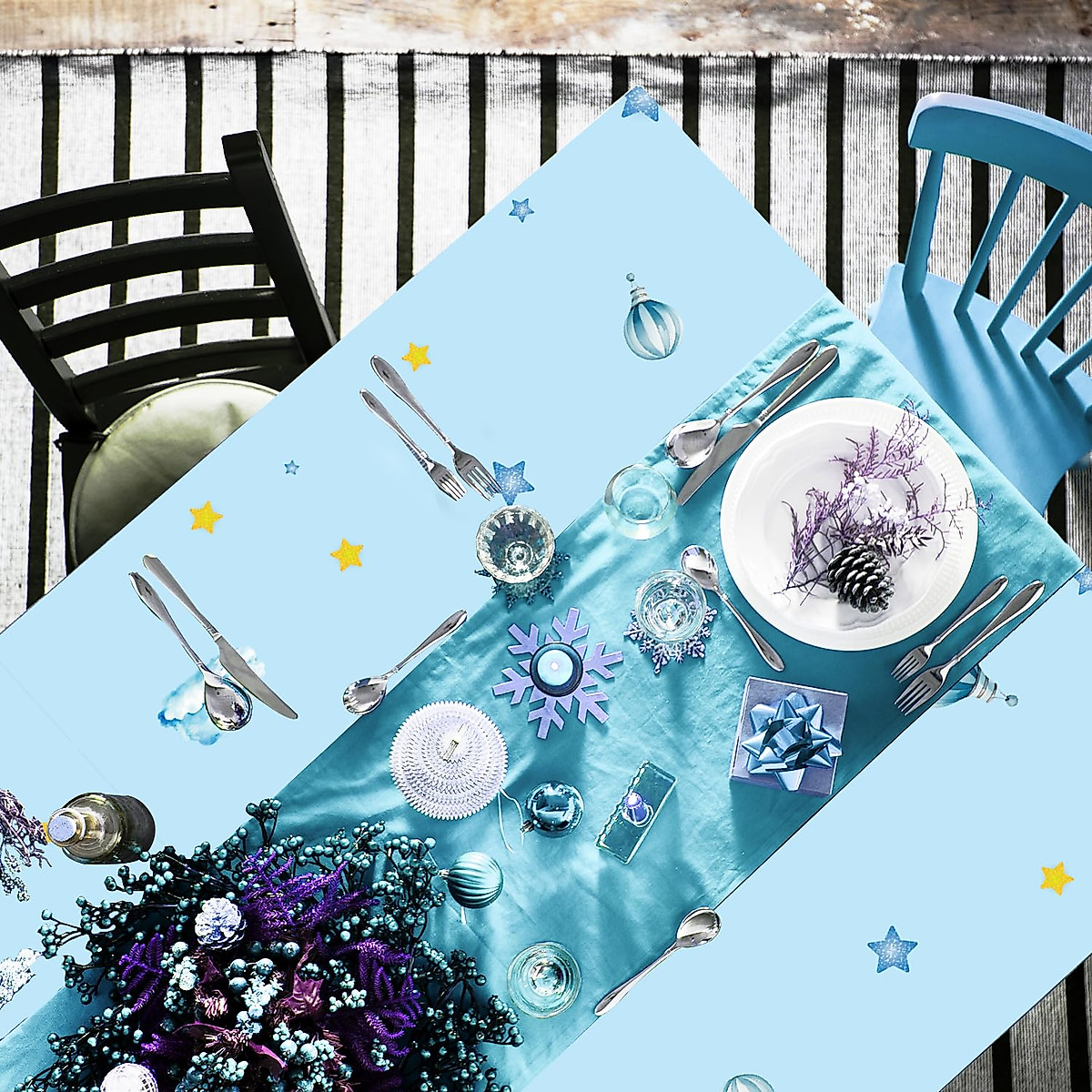 3pcs Bear Baby Shower Decorations Tablecloth Large Blue Teddy Bear We Can Bear Wait Baby Shower Decorations Table Cloth 108x54 Inches Disposable Waterproof Table Covers for Boy Baby Shower Party