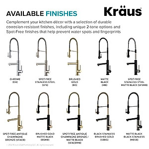 KRAUS Artec Pro Commercial Style Pre-Rinse Single Handle Kitchen Faucet with Pot Filler in Matte Black, KPF-1603MB