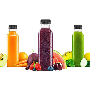 3 Pcs 17 Oz Plastic Juice Bottles Empty Clear Containers with Tamper Proof Lids for Juice, Milk and Other Beverage