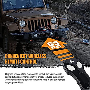 ZESUPER 9500 lbs Electric Winch Kit Waterproof IP67 Electric Winch with Hawse Fairlead, with Both Wireless Handheld Remote and Corded Control Recovery (9500-Rope)