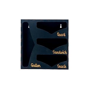 Ziplock Bag Black Storage Organizer for Kitchen Drawer| Baggie Organizer | Compatible with Ziplock, Solimo, Glad, Hefty for Gallon, Quart, Sandwich & Snack |