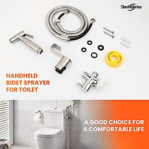 Handheld Muslim Bidet Sprayer for Toilet,Premium Stainless Steel Muslim Shower Toilet Sprayer Set for Toilet Bathroom Wall or Toilet Mount for Feminine Wash