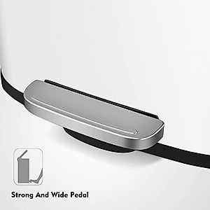 AthLike Trash Can, Stainless Steel Kitchen Garbage Can, Step Waste Bin with Hinged Lid and Removable Inner Bucket, Soft-Close, Dustbin for Bathroom Bedroom Living Room Home (White, 8 Gal)