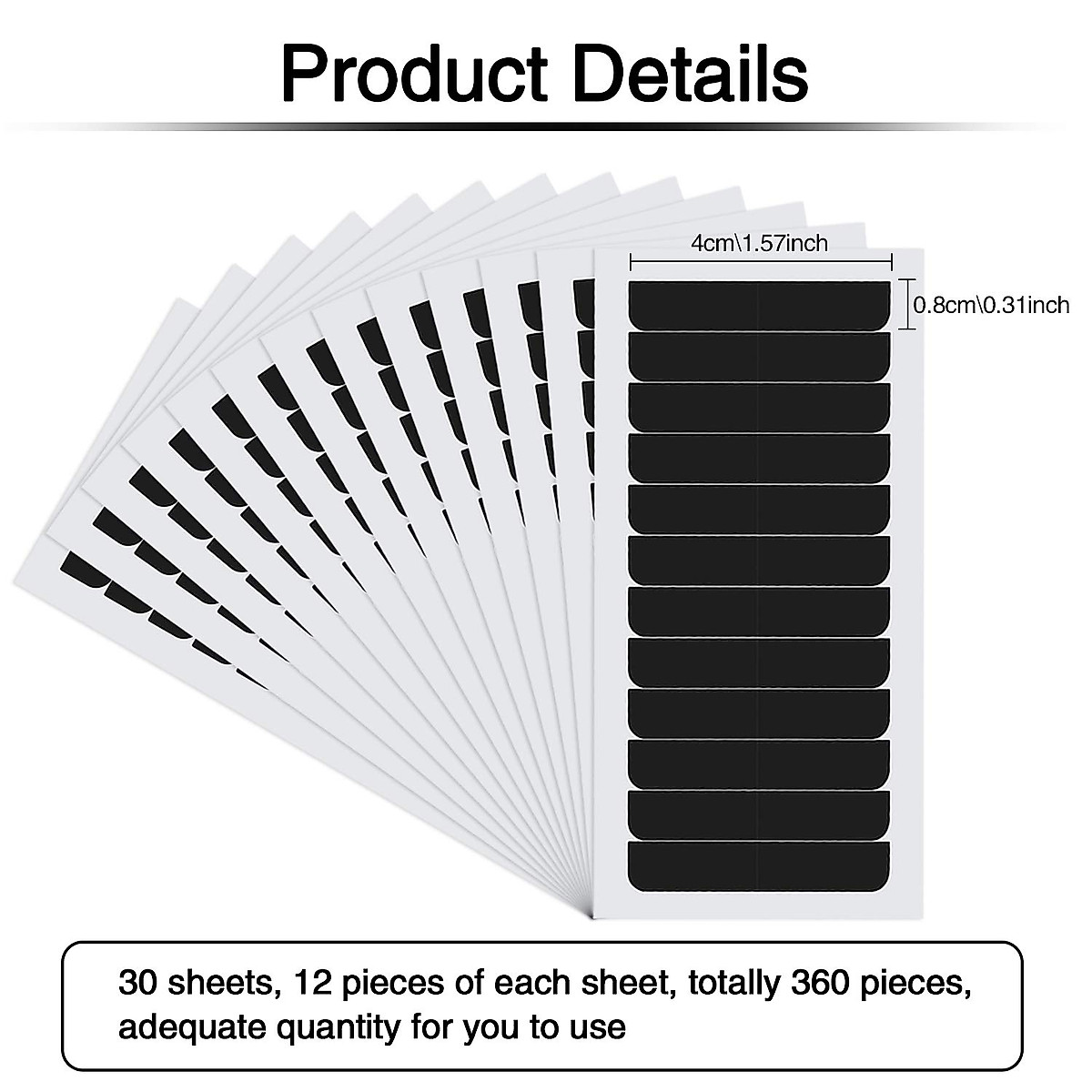 Blulu 360 Pcs Hair Extension Tape Tabs Bulk Double Sided Strong Adhesive Hair Tape in Extension Replacement Wig Strip Waterproof Beauty Tool for Hair Lace Wigs Toupee Hairpiece Supply(Black)