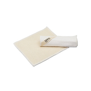 Full Circle Zero Waste Washi Scrubby Cloths, Set of 2 – Absorbent Dual Action Dishcloth with Scrubber Side – Reusable Scrubbing Dish Cloth & Counter Top Cleaning Cloth – Scrubber Dishcloths White