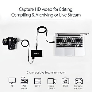 StarTech.com HDMI Video Capture Device - 1080p - 60fps Capture Card - USB Video Recorder - with HDMI DVI VGA, TAA (USB3HDCAP)
