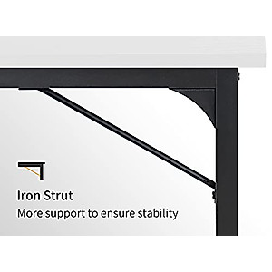 CubiCubi Computer Home Office Desk, 47 Inch Desk Study Writing Table with Storage Shelves, Modern Simple PC Desk with Splice Board,White Finish