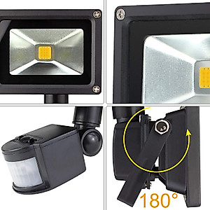 ASIGN 10W Motion Sensor LED Flood Light, 3000K Warm White, 1100lm(MAX), IP65 Waterproof Security Spotlight with PIR for Driveway, Frontdoor, Stair, etc.