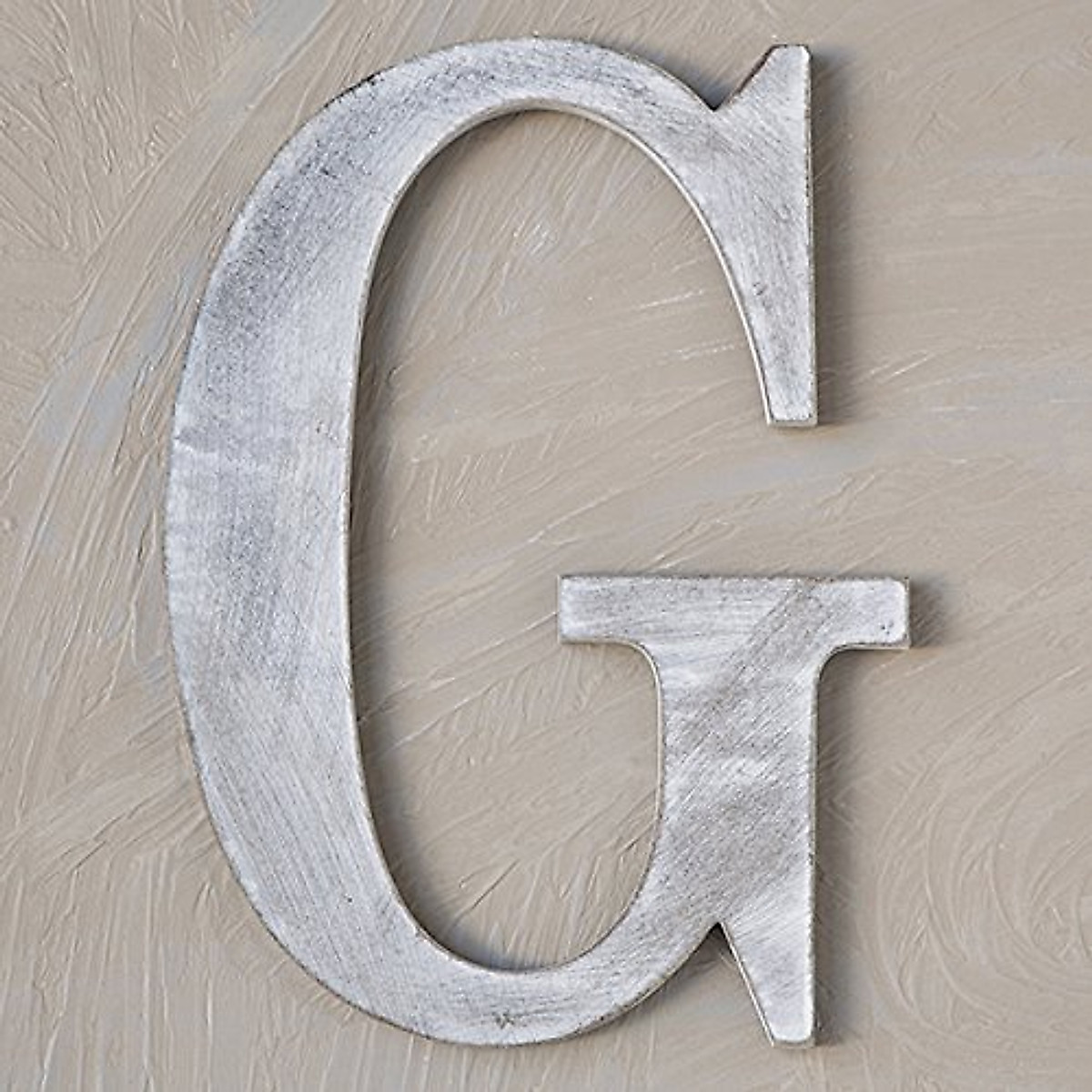 The Lucky Clover Trading G Wood Block, 8" L, Charcoal Grey Wall Letter, Gray