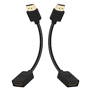 HDMI Extension Cable,LEENUE Short HDMI Male to Female Adapter,4K 3D HDMI Extender Connector for Google Chrome Cast, Roku Streaming Stick, 2-Pack