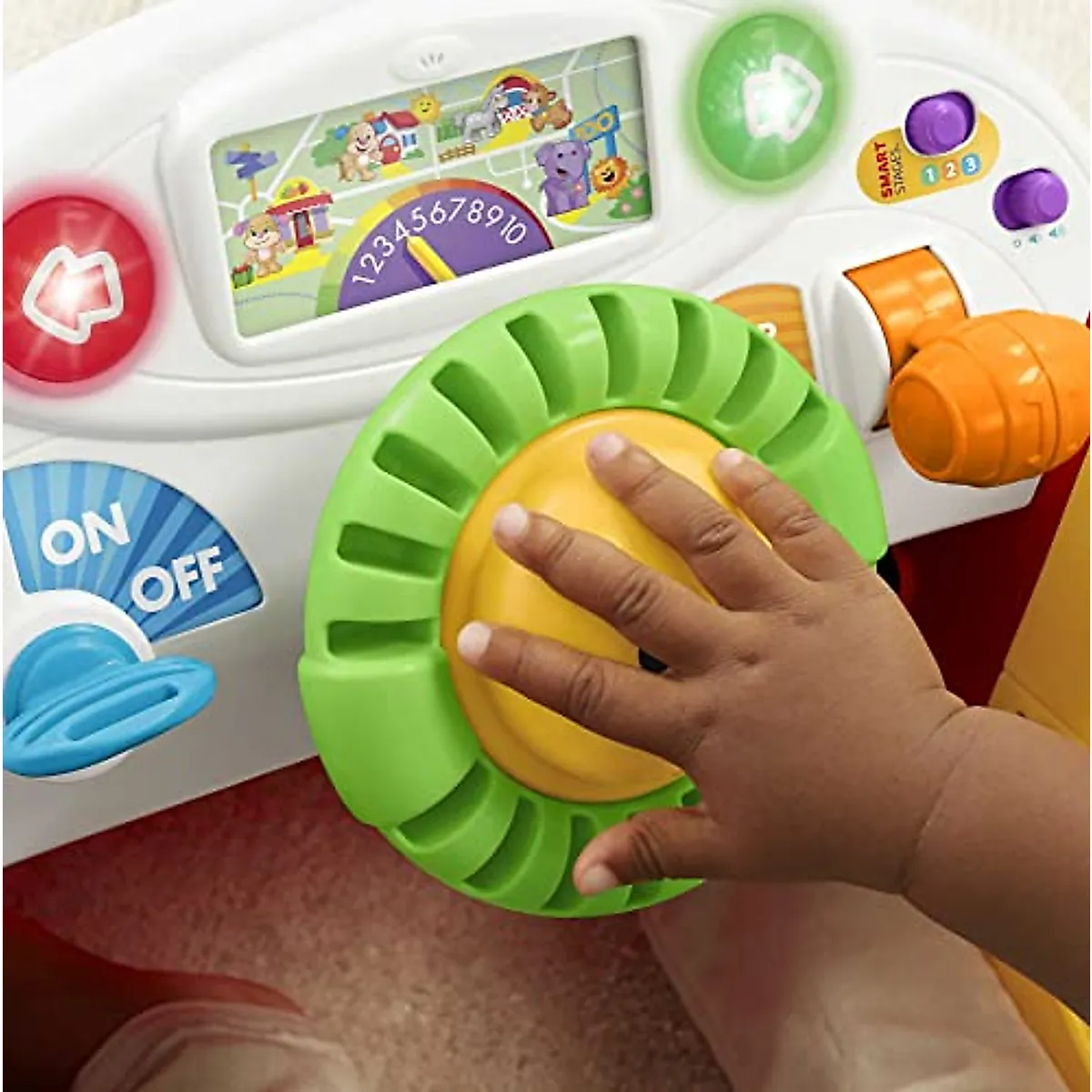 Fisher-Price Laugh & Learn Baby Activity Center Crawl Around Car With Music Lights And Smart Stages For Infants And Toddlers, Red [Amazon Exclusive]