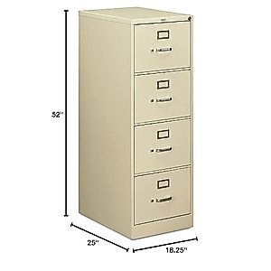HON 514CPL 510 Series Four-Drawer Full-Suspension File, Legal, 52h x25d, Putty