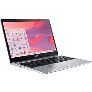 acer 2023 Newest Chromebook 315 15.6" HD Thin & Light Laptop, Intel Celeron Dual-Core Processor, 4GB RAM, 64GB eMMC, 12.5H Long Battery, Wi-Fi, Chrome OS, Bundle with USBHUB