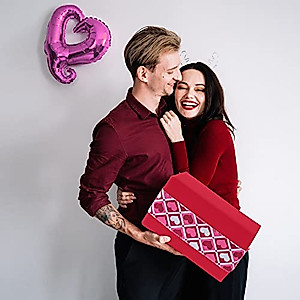 Kuscul 25 Yards Valentine Wired Edge Ribbons, 2 1/2 Inch Rose Pink Style Lips Love Heart Cupid Pattern Buffalo Plaid Ribbons for Valentine's Day Anniversary DIY Craft Wedding Party Wreath Bow