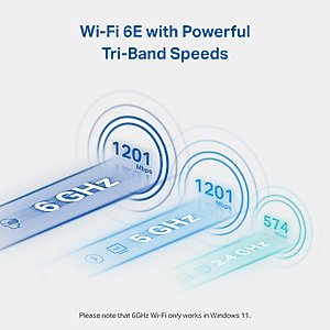 TP-Link WiFi 6E USB Adapter for Desktop PC - (Archer TXE50UH) AXE3000 Tri-Band Wireless Network Adapter, Ultra-Low Latency, MU-MIMO, OFDMA, Refined Security, WPA3, Supports Windows 11/10