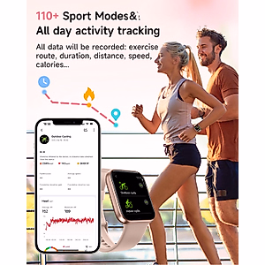 Smart Watch for Men Women(Call Receive/Dial), Alexa Built-in, 1.8" Touch Screen Fitness Tracker with Heart Rate Sleep Tracking, 100 Sports Modes, 5ATM Waterproof Smartwatch for Android iPhone, Pink