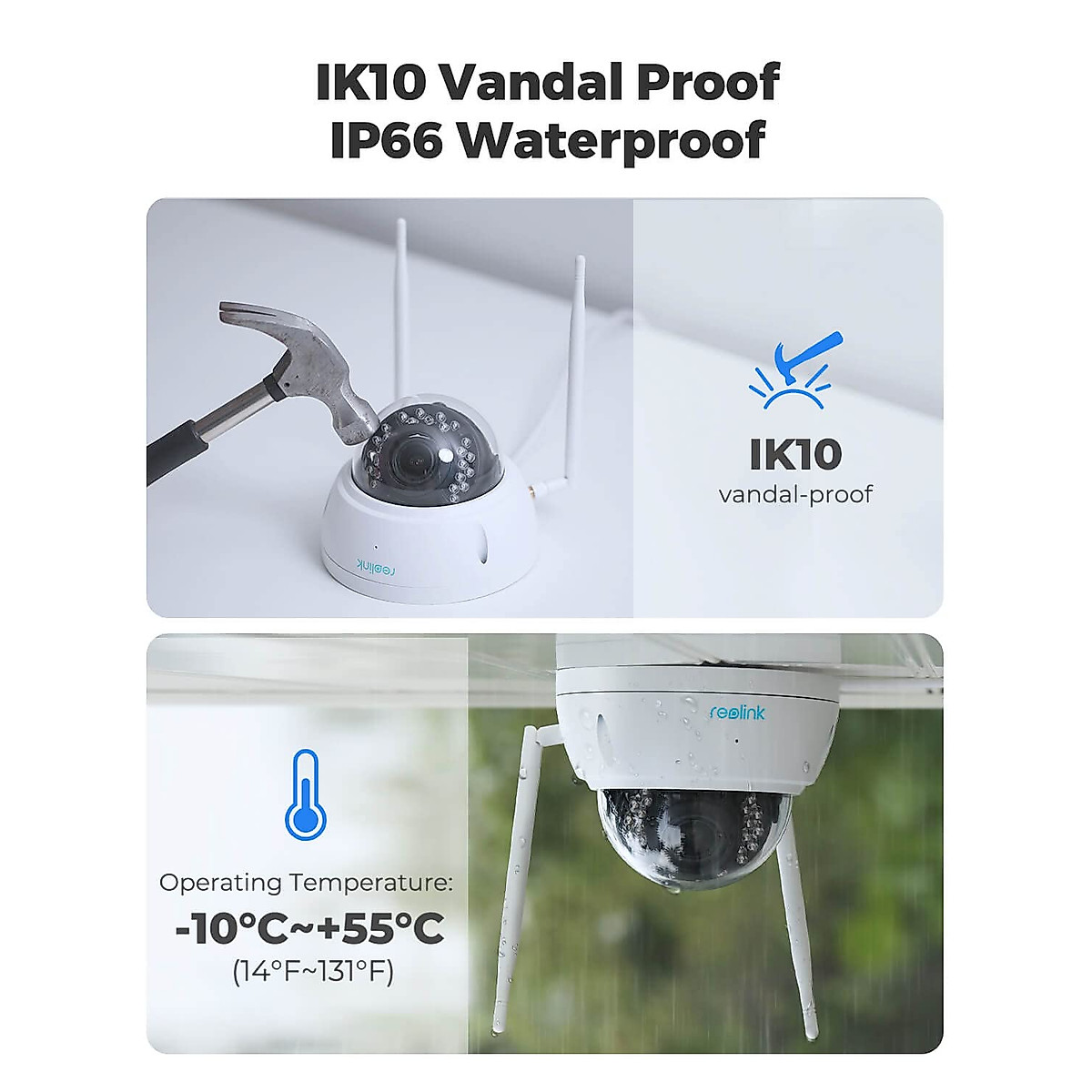 REOLINK RLC-542WA - 5MP HD Outdoor Camera for Home Security, Dual Band WiFi Security Camera with Person/Vehicle Detection, IK10 Vandal Proof, 5X Optical Zoom, 2.4/5 GHz WiFi, Time Lapse, Non-PT