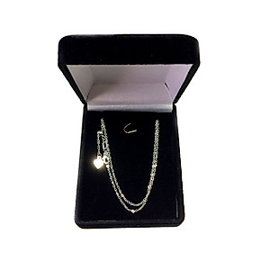 Jewelry Affairs 14k White Real Gold Adjustable Singapore Link Chain Necklace, 1.15mm, 22"