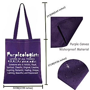 TSOTMO Purple Tote Pouch Purple Background Tote Bag Lover of All Things Purple Gift Purple Designed Tote Bag For Purple Lovers (Purple Canvas)