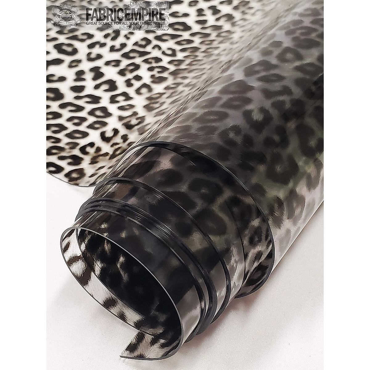 Transparent Leopard Animal Print Plastic Vinyl Upholstery Fabric / 30 Gauge / 54" Wide/Sold by The Yard (Clear)