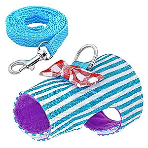 Generic Small Pet Rabbit Harness Vest and Leash Set for Ferret Guinea Pig Bunny Hamster Rabbits Puppy Kitten Bowknot Chest Strap Harness (Color : B, Size : Small)