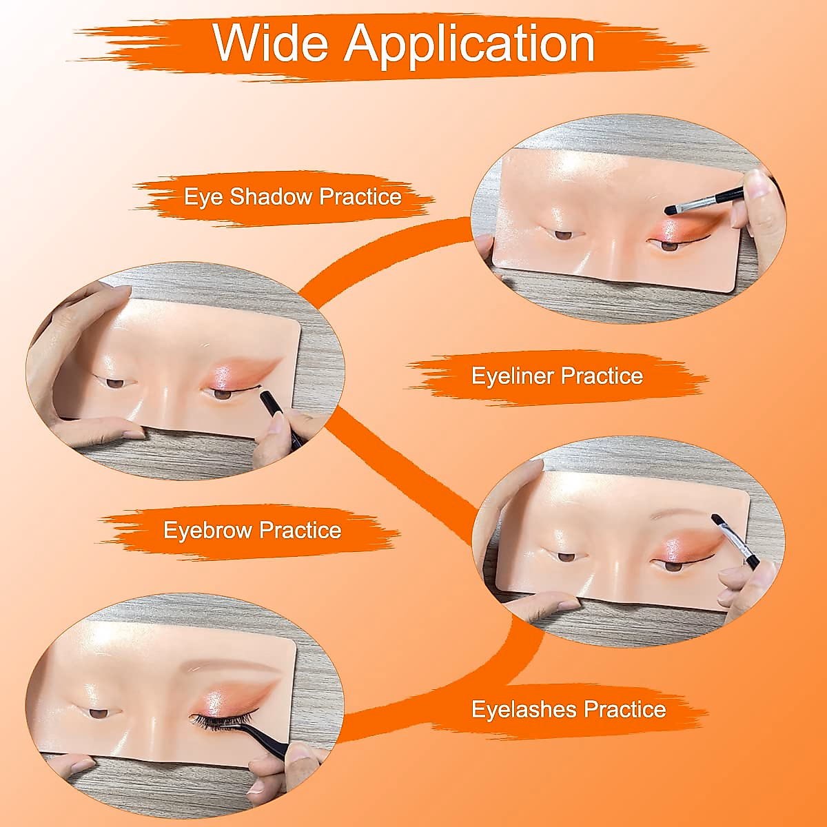 Makeup Practice Face Board, 3D Reusable Makeup Mannequin Face Eyeshadow Mannequin, Make up Practice Face with Makeup Kit for Professional Makeup Artists Students and Beginners to Practice Eyes Makeup