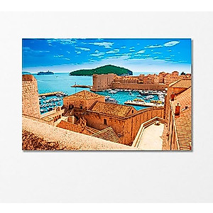 Dubrovnik Seaport Croatia Canvas Print 3 Panels / 36x24 inches